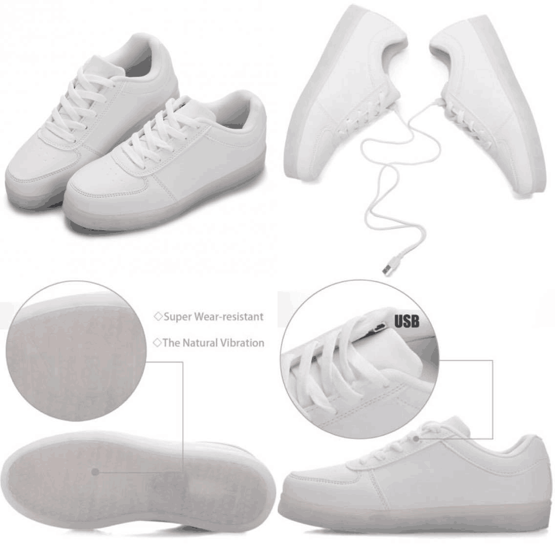 LED Colorful Fluorescent USB Charging Light Shoes AD10253 – Andester